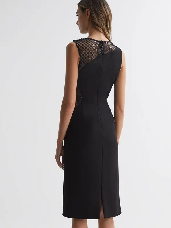 reiss black sequin dress Reiss Good American Sequin Crochet Beach Cover-Up Dress in Black