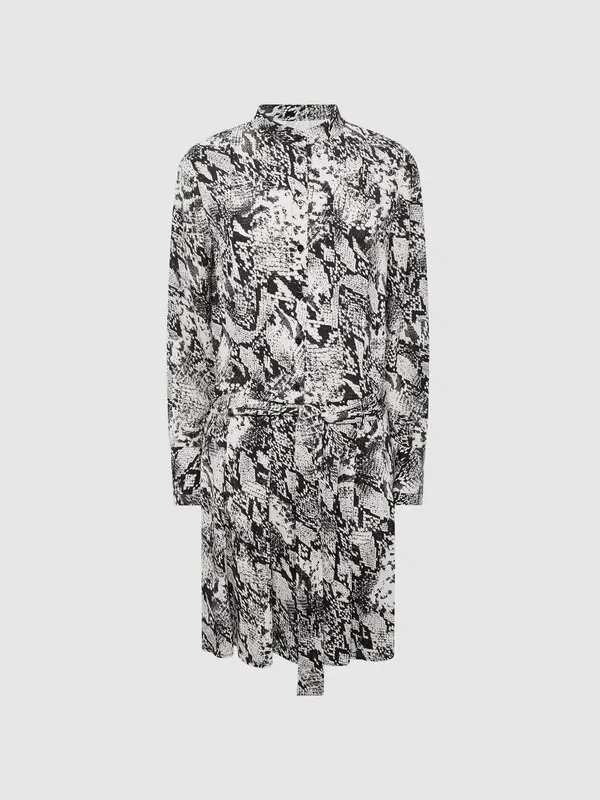 REISS Scarlett Animal Print Mini Dress