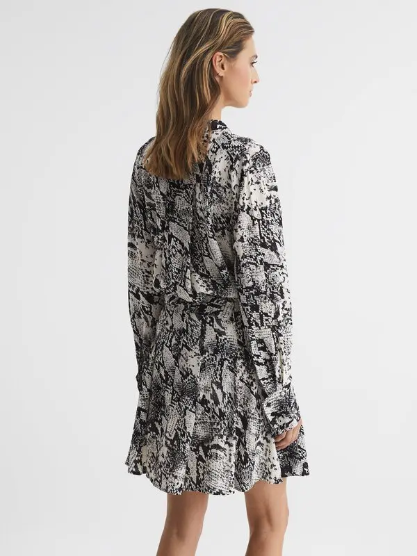 REISS Scarlett Animal Print Mini Dress