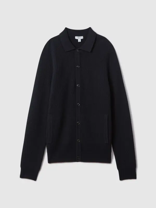 REISS Kiedler Ribbed Wool Cardigan
