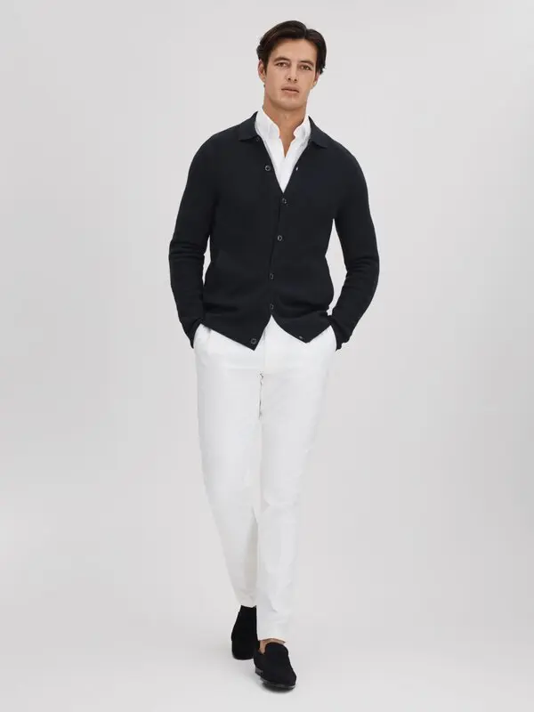 REISS Kiedler Ribbed Wool Cardigan