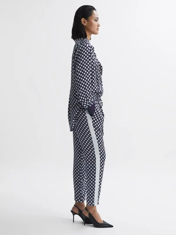 REISS Ezra Polka Dot Tapered Trousers