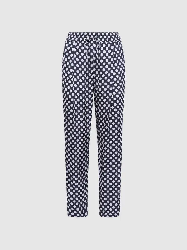 REISS Ezra Polka Dot Tapered Trousers