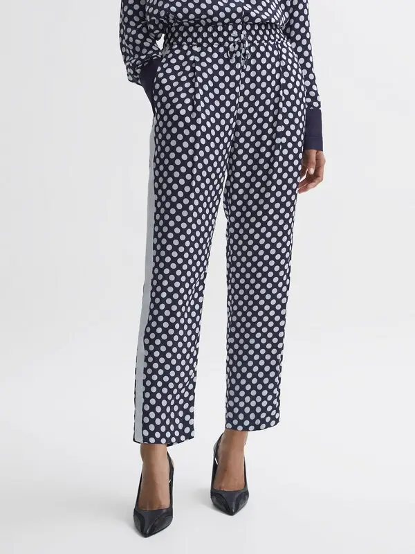 REISS Ezra Polka Dot Tapered Trousers