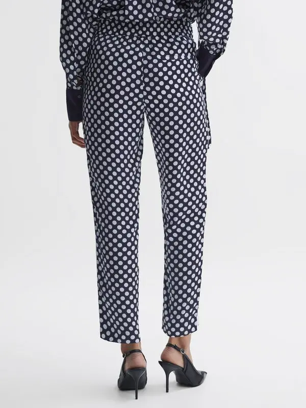 REISS Ezra Polka Dot Tapered Trousers