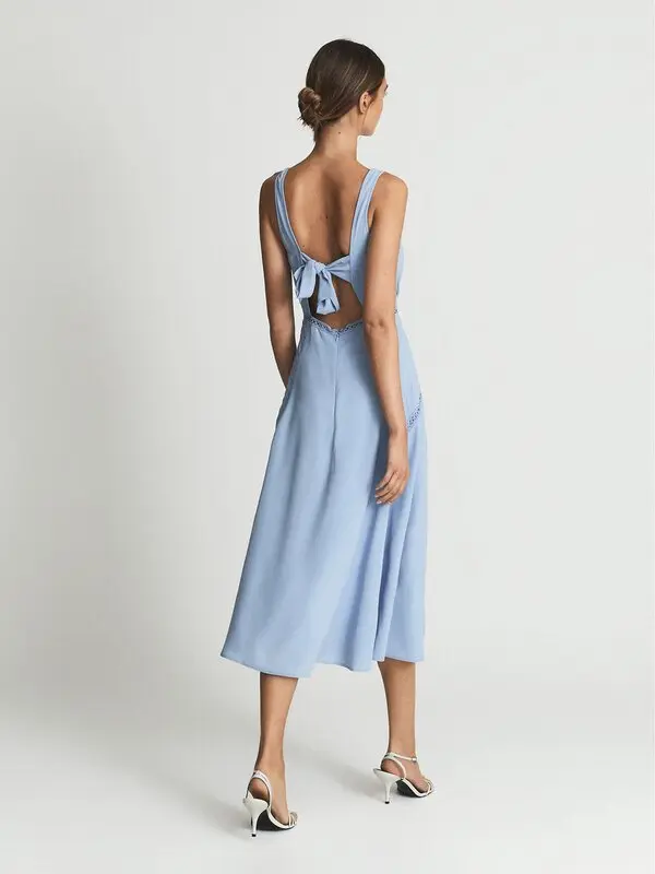 Reiss Alberta Lace Trim Midi Dress In Blue - 71% Off | Editorialist