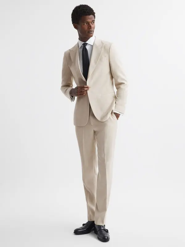 REISS Gatsbyivory Gatsby Textured Single-breasted Blazer Tailored-fit