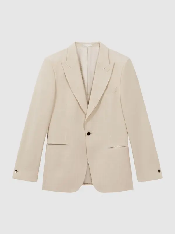 REISS Gatsbyivory Gatsby Textured Single-breasted Blazer Tailored-fit