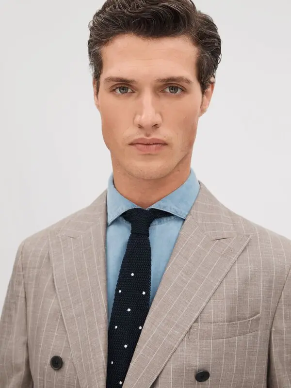 REISS Epsom Slim-fit Wool-silk-linen Double-breasted Blazer