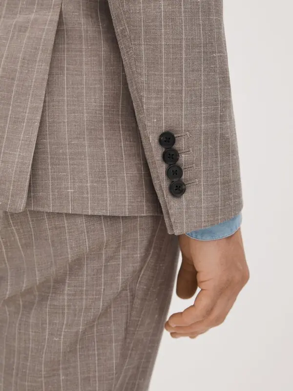 REISS Epsom Slim-fit Wool-silk-linen Double-breasted Blazer