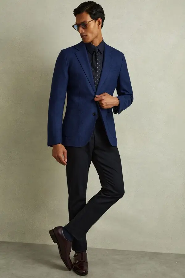 REISS Amalfi Leather Double Monk Strap Shoes