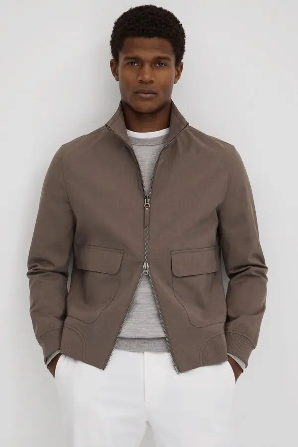 REISS Rufus Funnel Neck Jacket