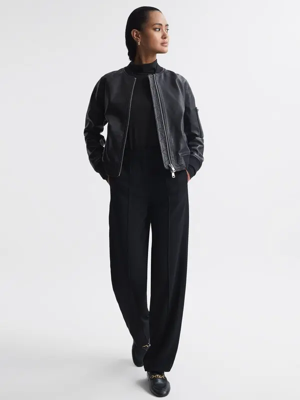 REISS Piper Fitted Roll Neck T-shirt
