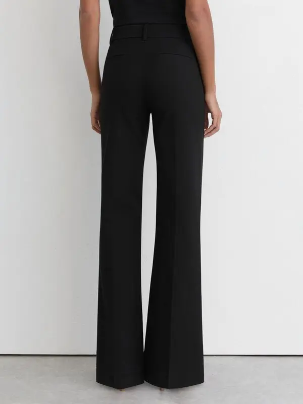 REISS Claude High-rise Flared Trousers - Black