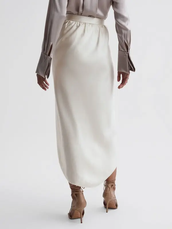 REISS Tyra Silk High-low Wrap Skirt