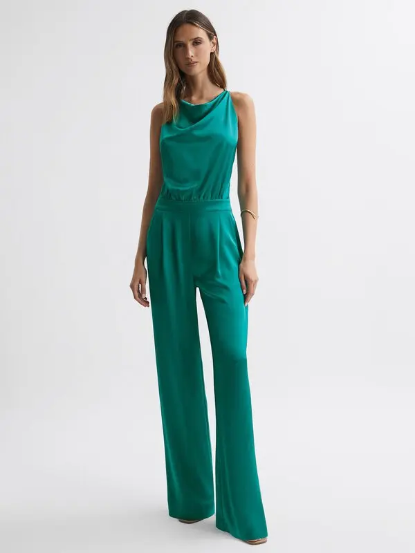 REISS Malia Cowl Neck Jumpsuit