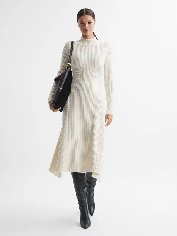 REISS Kris Wool-blend Bodycon Midi Dress