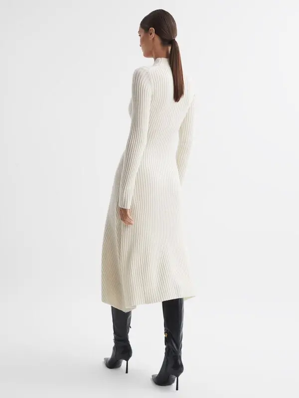 REISS Kris Wool-blend Bodycon Midi Dress