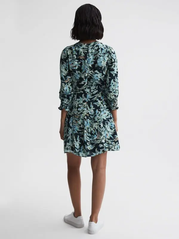 REISS Annie Floral Print Mini Dress