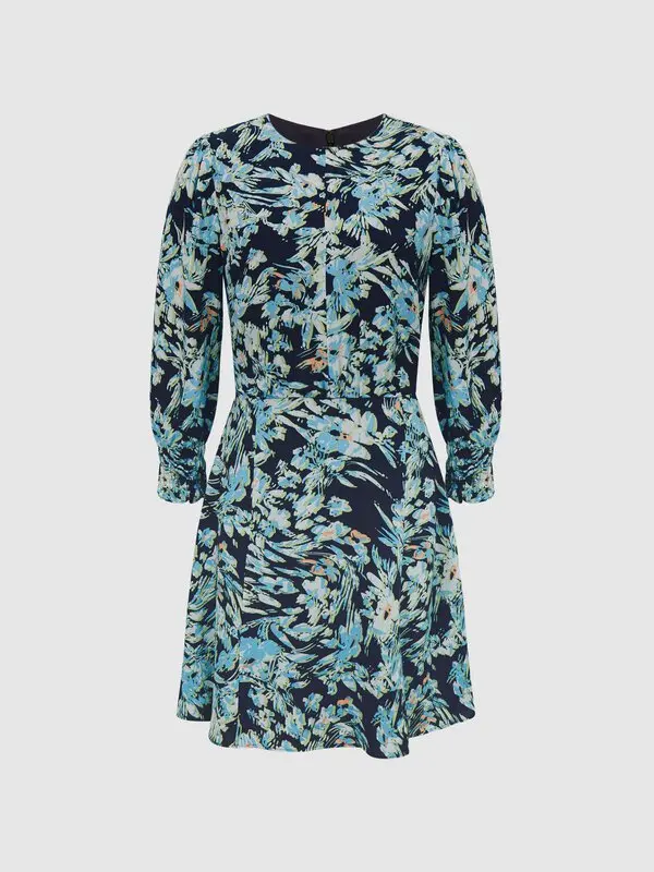 REISS Annie Floral Print Mini Dress