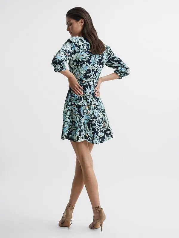 REISS Annie Floral Print Mini Dress