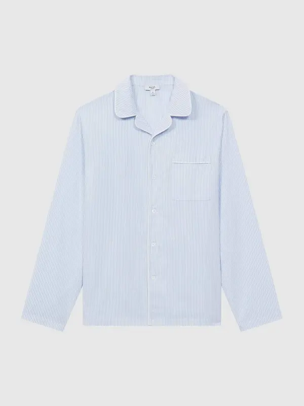 REISS Westley Striped Cotton Button-through Pyjama Shirt