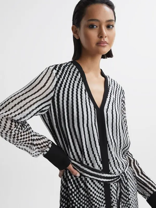 REISS Check Belted Mini Dress