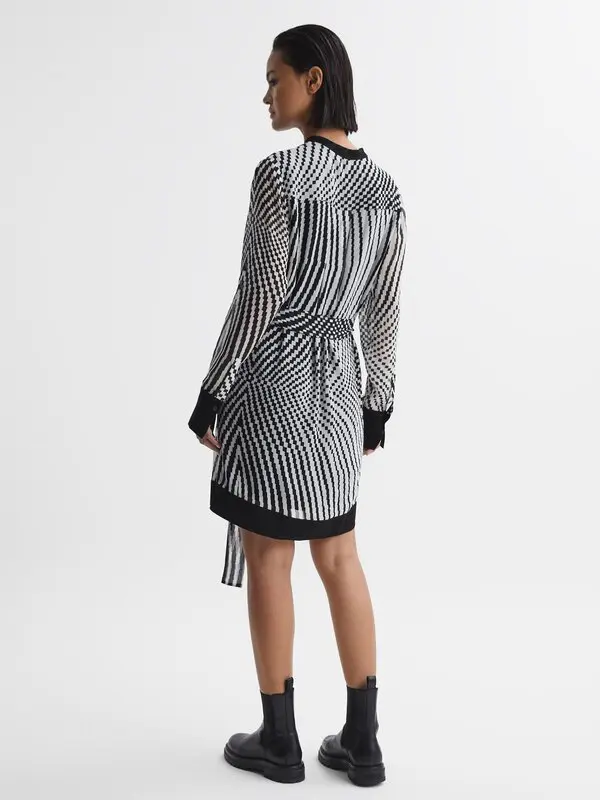 REISS Check Belted Mini Dress