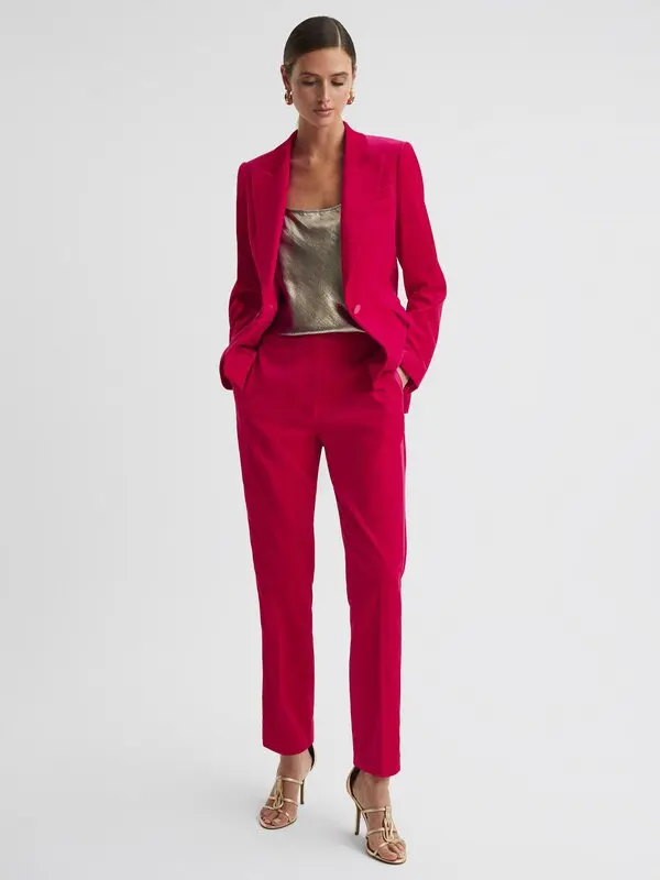 REISS Rosa Velvet Tapered Trousers