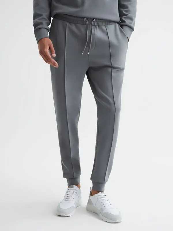 REISS Premier Green Premier Drawstring Jersey Joggers - Sage