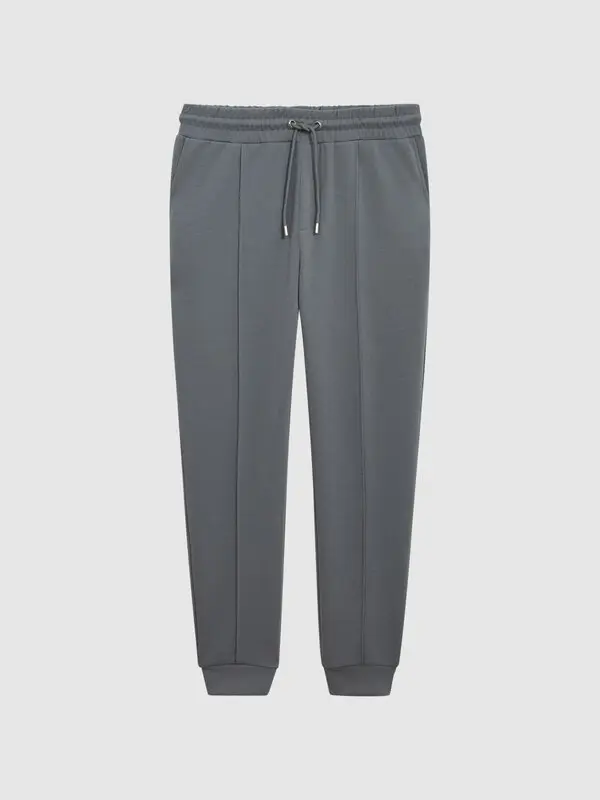 REISS Premier Green Premier Drawstring Jersey Joggers - Sage