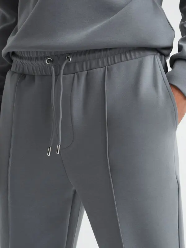 REISS Premier Green Premier Drawstring Jersey Joggers - Sage
