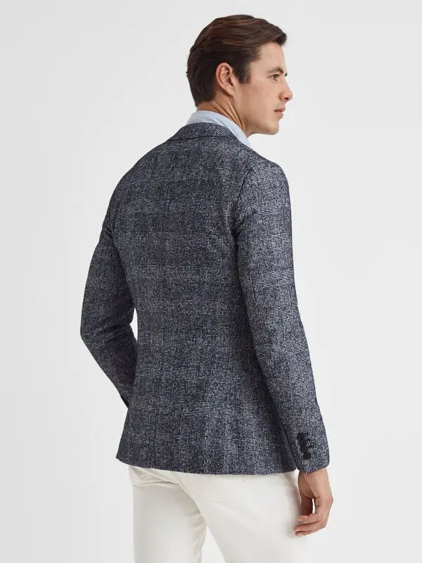 REISS Lindhurst Slim Fit Single Breasted Check Blazer