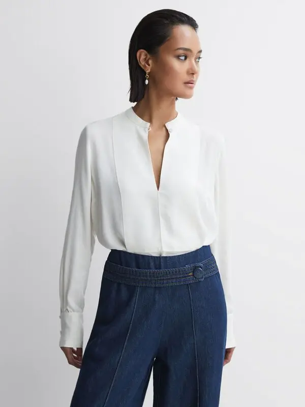 REISS Emmy Ribbon Front Blouse