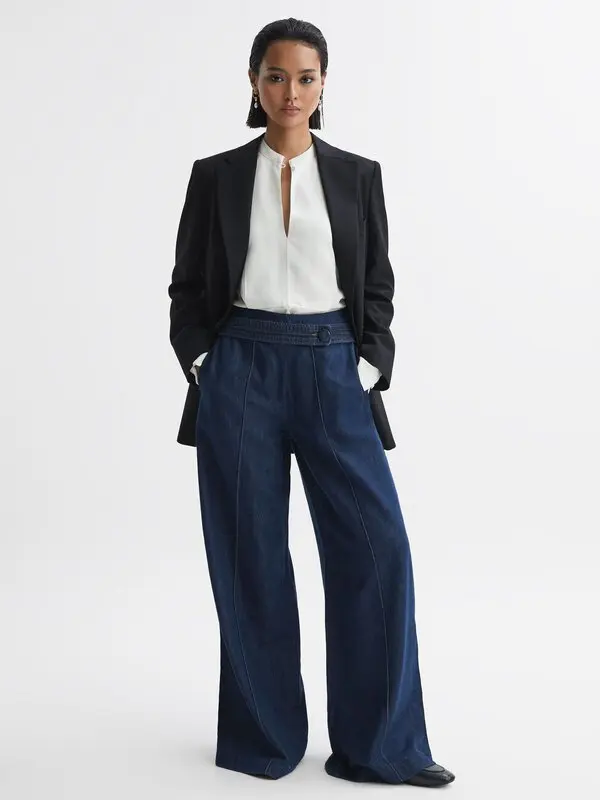 REISS Emmy Ribbon Front Blouse