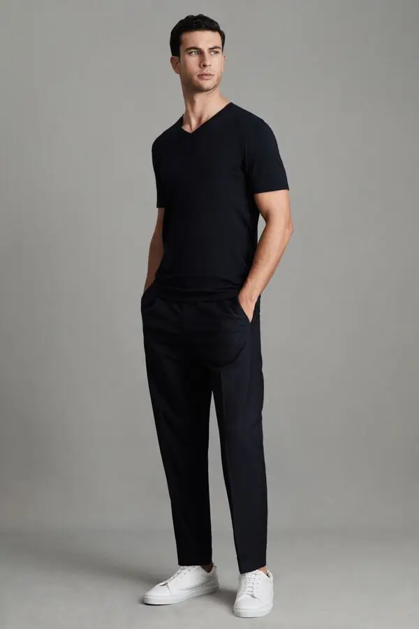 REISS Daytonoxidised Cotton V-neck T-shirt