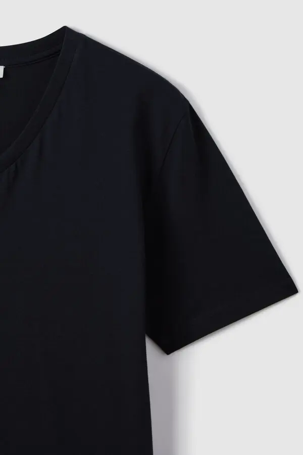 REISS Daytonoxidised Cotton V-neck T-shirt