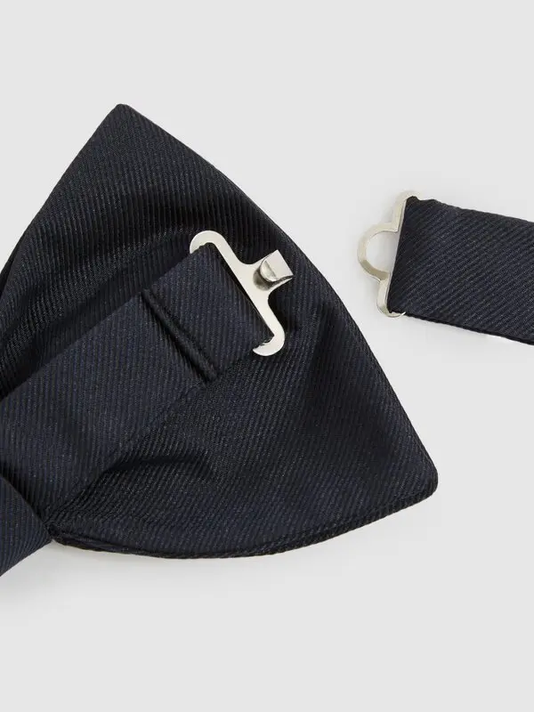 REISS Grosgrain Silk Bow Tie - Navy