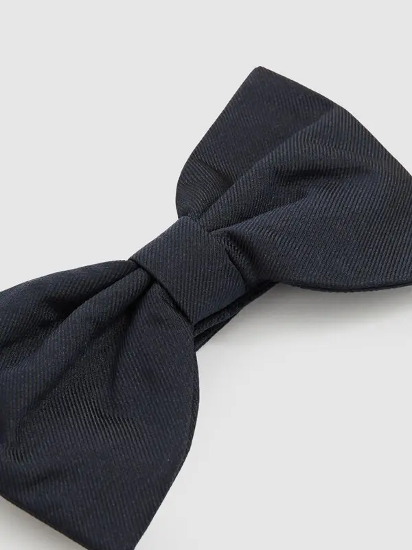 REISS Grosgrain Silk Bow Tie - Navy