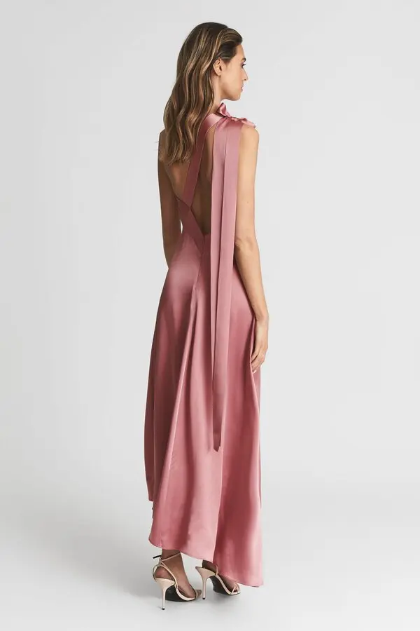 Buy REISS Delphine One Shoulder Asymmetric Maxi Dress - Pink At 68% Off |  Editorialist