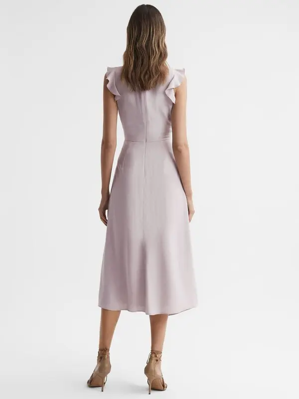 REISS Willow Wrap Tie Midi Dress