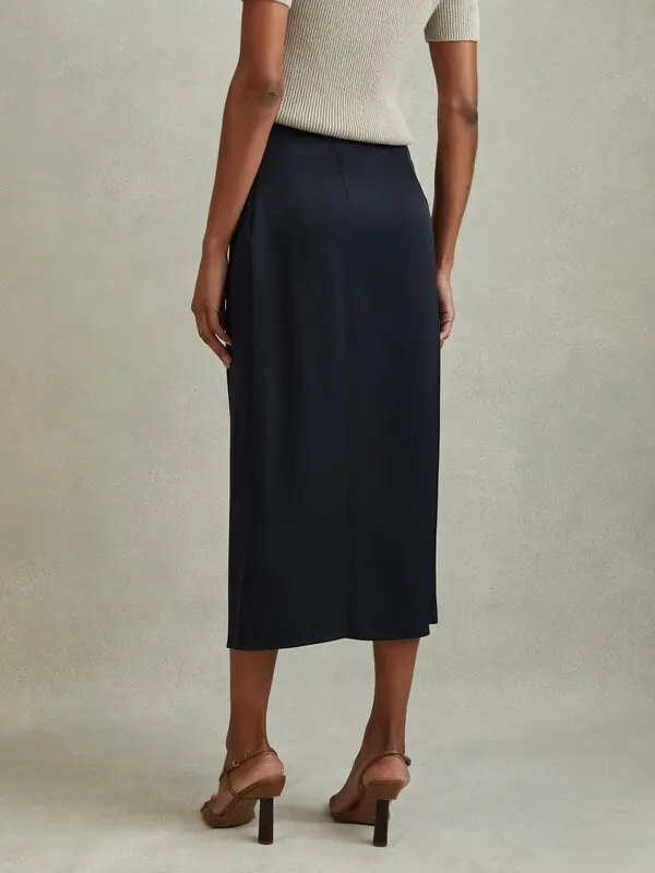 REISS Bella High-rise Wrap Midi Skirt