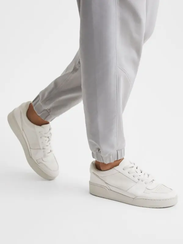 REISS Frankie Leather Lace-up Sneakers