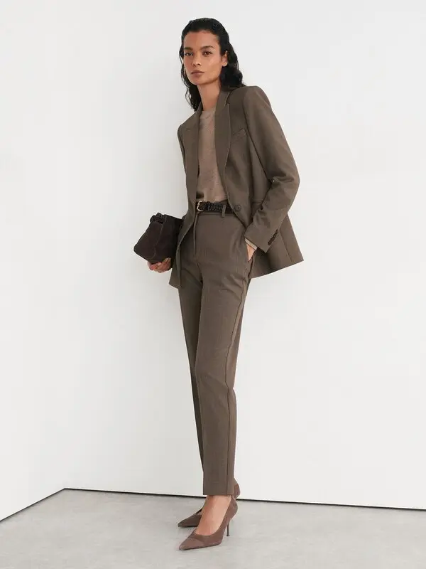 REISS Gabi Slim-fit Suit Trousers - Black/neutral