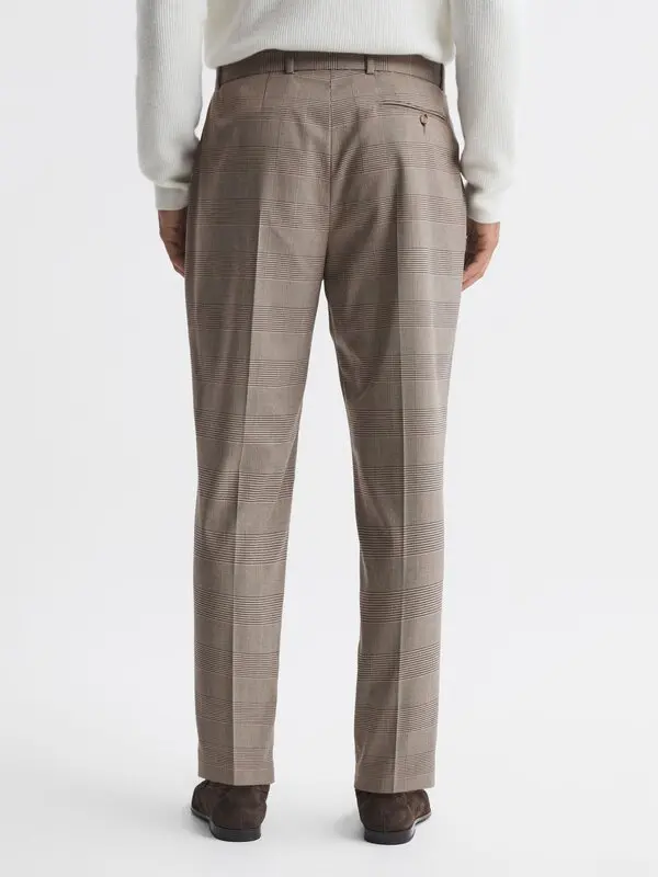 REISS Prince Of Wales Check Belted Trousers