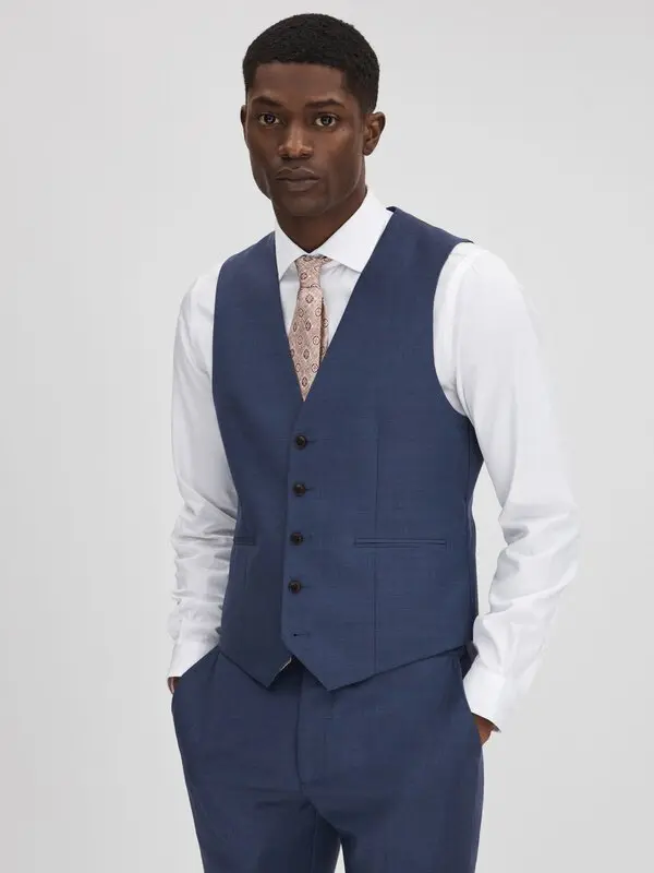 REISS Harrison Slim Fit Wool Waistcoat