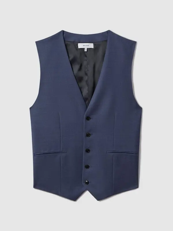 REISS Harrison Slim Fit Wool Waistcoat