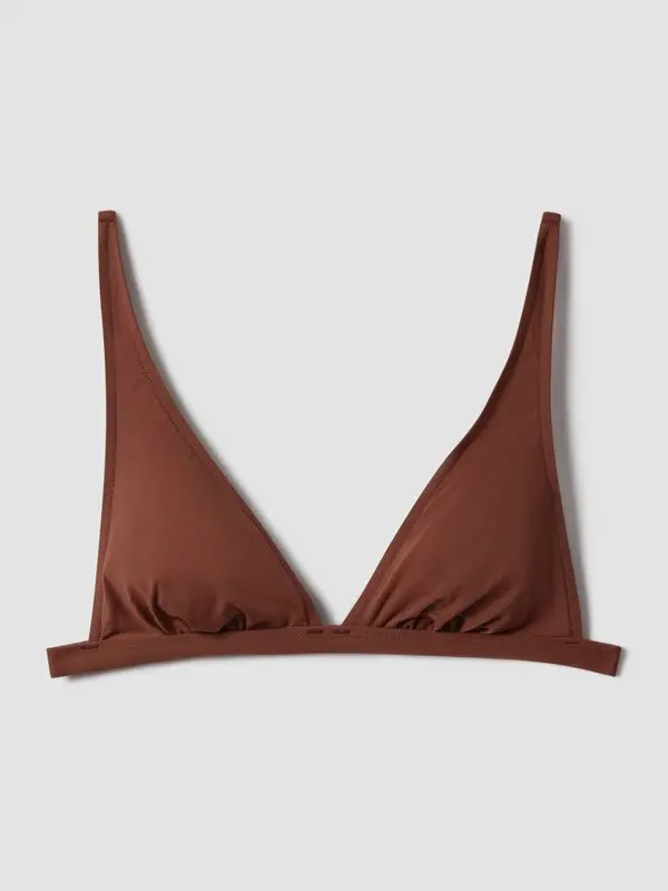Bondi Born Plunge Neck Bikini Top - Copper