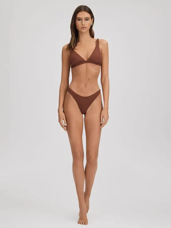 Bondi Born Plunge Neck Bikini Top - Copper