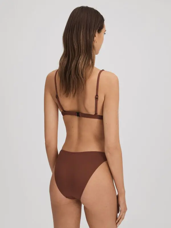 Bondi Born Plunge Neck Bikini Top - Copper